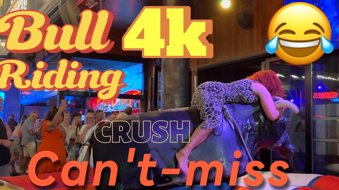 Amazing ♥️♥️ video! she enjoy bull ♥️♥️ riding night time in Benidorm ...